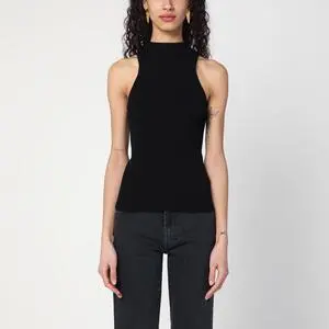 ROBERTO COLLINA Ribbed High Neck Sleeveless Top