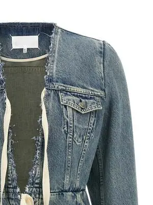 MAISON MARGIELA Raw Cut Hem Denim Jacket