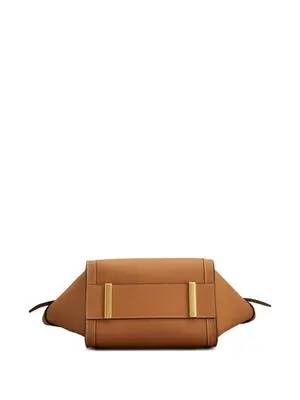TOD'S Small Leather Shopping Bag With T Timeless Accessory - Brown