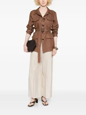 Tagliatore Linen Belted Jacket - Multicolor