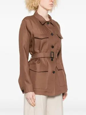Tagliatore Linen Belted Jacket - Multicolor