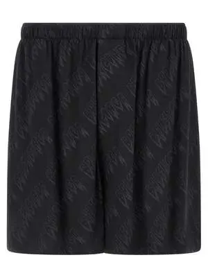 Balenciaga Logo Print Wide Leg Shorts