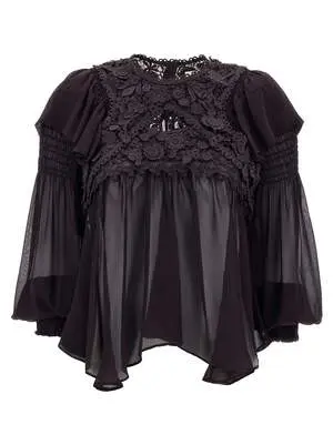 Isabel Marant Étoile Rokia Silk Embroidered Top