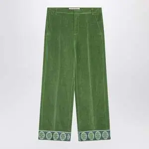 Valentino Garavani Velvet Trousers With Jacquard Hem