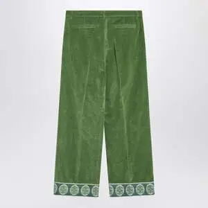 Valentino Garavani Velvet Trousers With Jacquard Hem