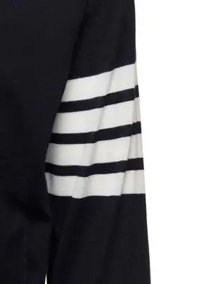 Thom Browne Long Sleeve Wool V-neck Cardigan - Multicolor