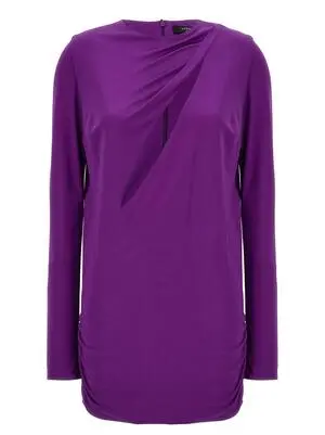 Versace Cut Out Jersey Dress - Purple