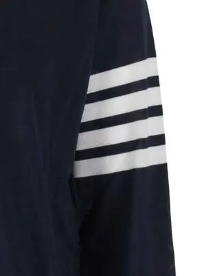 Thom Browne Crew Neck Wool Sweater With 4-bar Detail - Multicolor