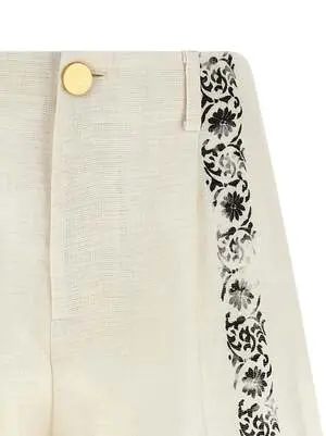 Alberta Ferretti Fortuny Linen Shorts
