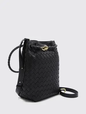 Bottega Veneta Woven Leather Shoulder Bag With Gold Tone Clasp