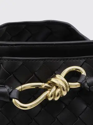 Bottega Veneta Woven Leather Shoulder Bag With Gold Tone Clasp