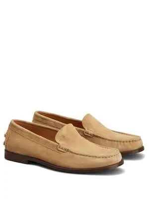 TOD'S Suede Slipper Loafers With Metal Detailing - Multicolor