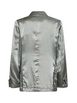 Dries Van Noten Double-breasted Viscose Cotton Blazer