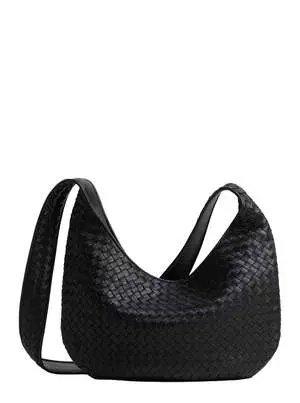 Bottega Veneta Shoulder Bag With Intreccio Motif - Black