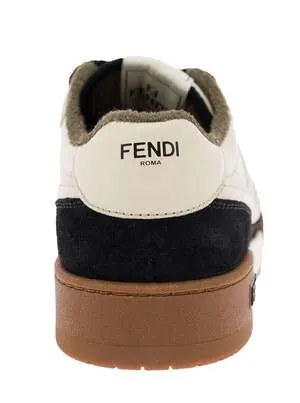 Fendi Low Top Suede Sneakers With Raised Logo