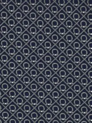 FERRAGAMO Biella Gancini Jacquard Silk Neck Tie - Blue