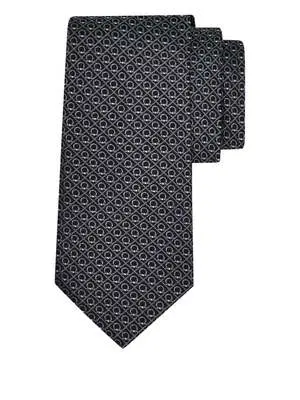 FERRAGAMO Biella Gancini Jacquard Silk Neck Tie - Blue