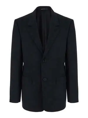 Balenciaga Black Single-breasted Jacket With Notched Revers In Wool - Multicolor