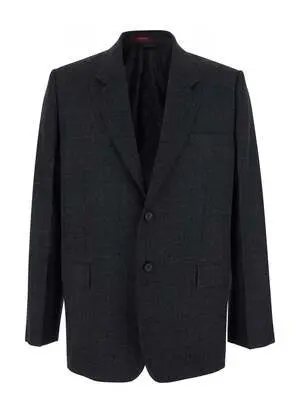 Gucci Grey Single-breasted Jacket With Notched Revers In Wool - Multicolor