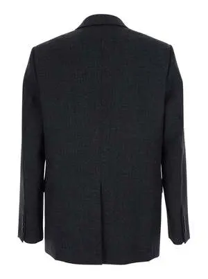 Gucci Grey Single-breasted Jacket With Notched Revers In Wool - Multicolor