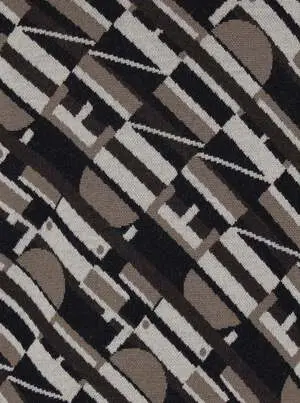 Fendi Wool Crewneck Sweater With Geometric Motif - Brown