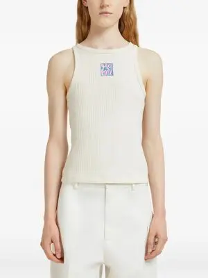 Marni Ribbed Embroidered Tank Top - Multicolor