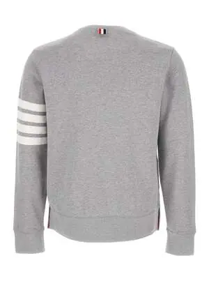 Thom Browne 4 Bar Tab Sweatshirt With Contrast Stripes - Gray