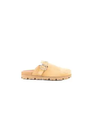 Prada Suede Buckled Mules - Multicolor