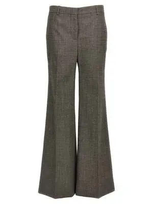 Stella McCartney STELLA MCCARTNEY Houndstooth Flared Wool Trousers Gray