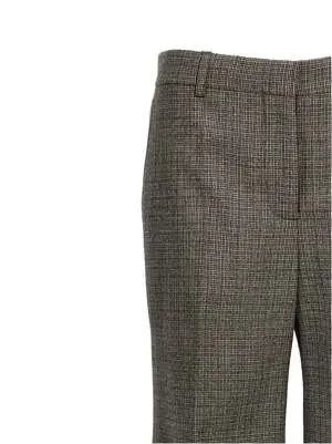 Stella McCartney Houndstooth Flared Wool Trousers - Gray