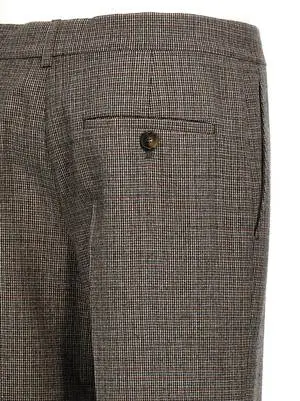 Stella McCartney Houndstooth Flared Wool Trousers - Gray
