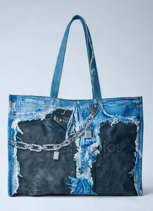 Acne Studios Trompe-l'oeil Tote Bag - Blue