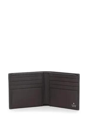 Gucci Bi-fold Wallet With Horsebit On The Front And Logo Imprinted Inside In Leather