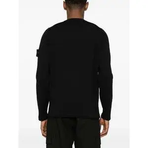 Stone Island Cotton Crew Neck Jumper - Black