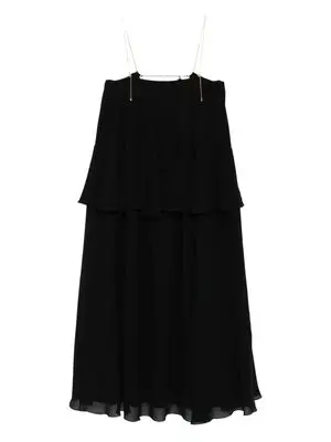 Chloé Sleeveless Long Dress In Silk Georgette - Black