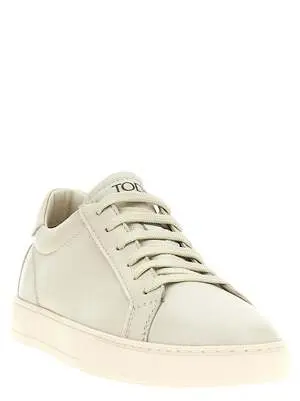 TOD'S Allacciata Cassetta" Leather Lace-up Sneakers - White