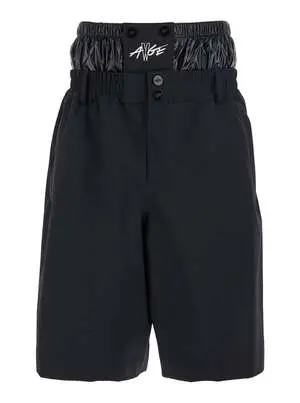 Moncler Tech Fabric Bermuda Shorts With Logo Detail - Multicolor