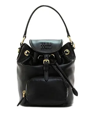 Miu Miu Leather Mini Backpack - Black