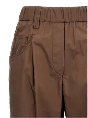 Brunello Cucinelli Monile Detail Cotton Poplin Pants