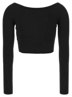 DIESEL® M-vera-ls Ribbed Crop Sweater With Cut Out Detail