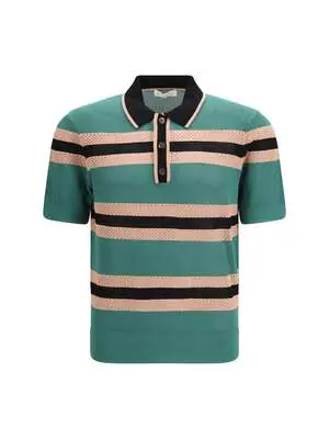 Dries Van Noten Striped Polo Shirt - Green