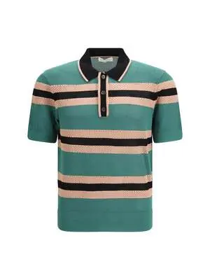 Dries Van Noten Striped Polo Shirt - Green