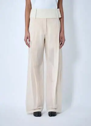 Sportmax High Waist Wide-leg Sheer Trousers - Cream