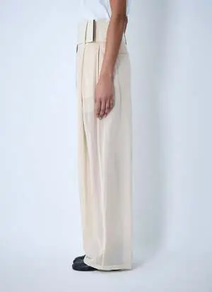 Sportmax High Waist Wide-leg Sheer Trousers - Cream