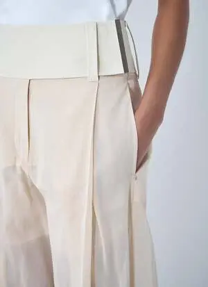 Sportmax High Waist Wide-leg Sheer Trousers - Cream