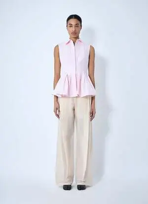 Sportmax High Waist Wide-leg Sheer Trousers