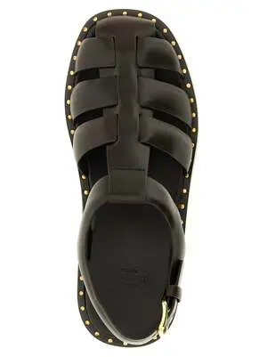 Church's Reika Leather Gladiator Sandals With Stud Detailing - Brown