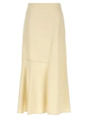 JIL SANDER Viscose And Silk Midi Skirt - White