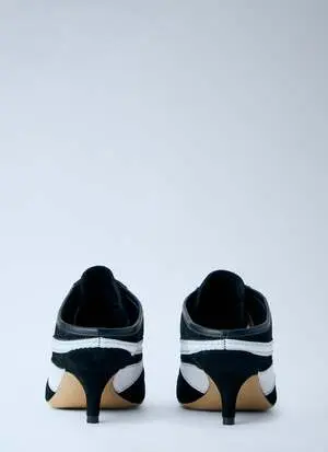 Dries Van Noten Lace-up Suede And Leather Mule Heels - Black