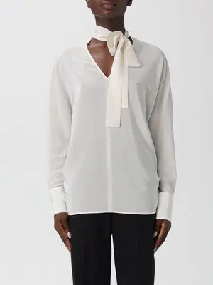 Max Mara Silk Blouse With Pussy Bow - White